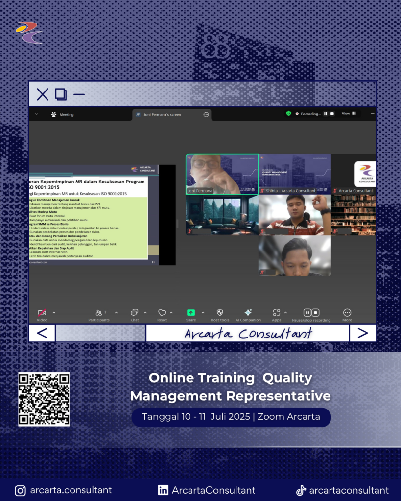 Online Training Quality Management Representative | PT Lima Srikandi Jaya & PT Mitra Kemakmuran ...